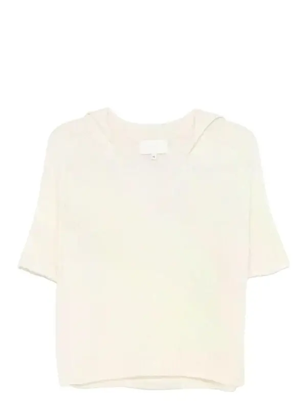 Eric Bompard V-neck Short-sleeve Sweater - Neutrals