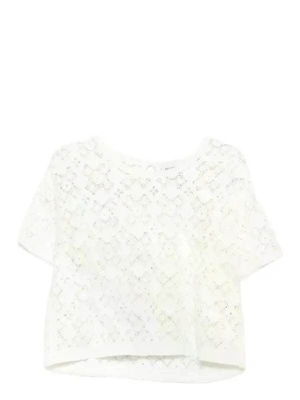 Eric Bompard Openwork Crochet Blouse - White