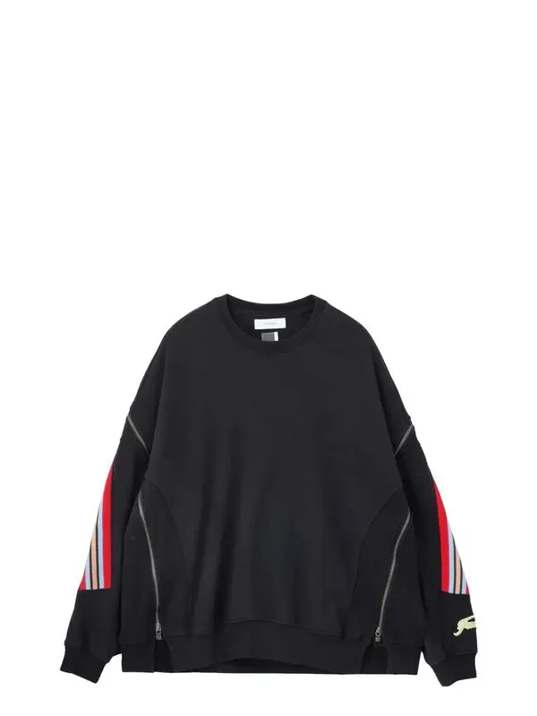 Facetasm Zipped Panelled Sweatshirt - Black