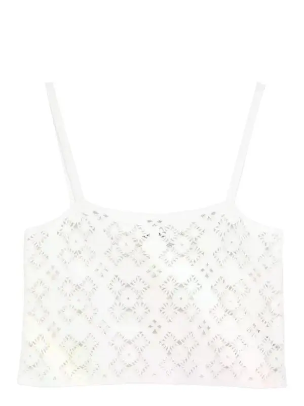 Eric Bompard Crochet Openwork Tank Top - White