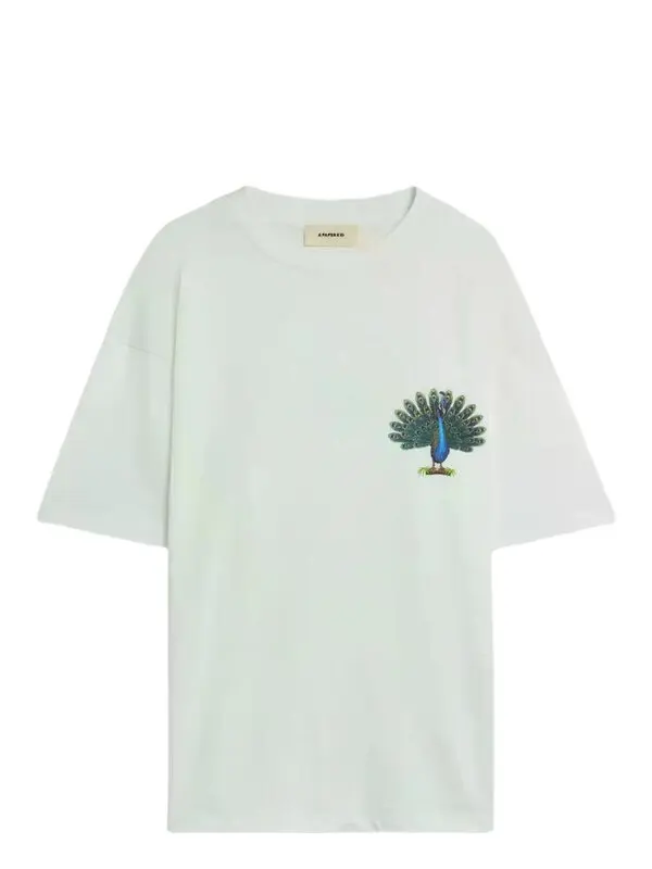 A PAPER KID Peacock Jersey T-shirt - White