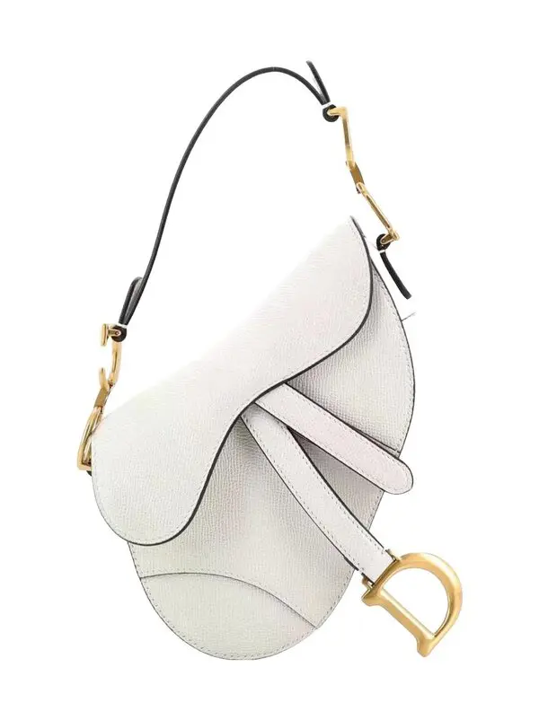 Dior Saddle Handbag Leather Mini Shoulder Bag - White