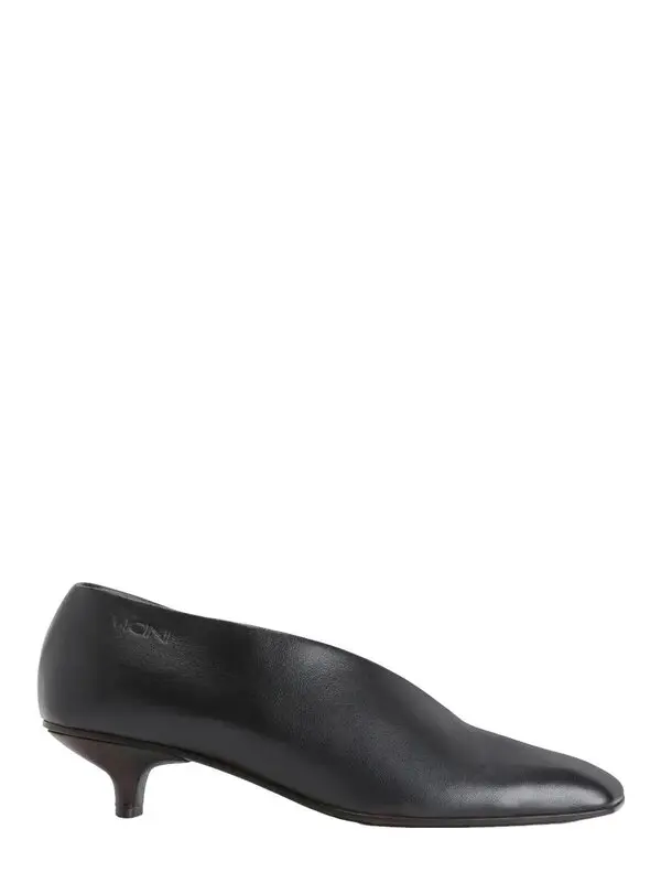 Vicini Asymmetrical Cutout Square Pumps - Black
