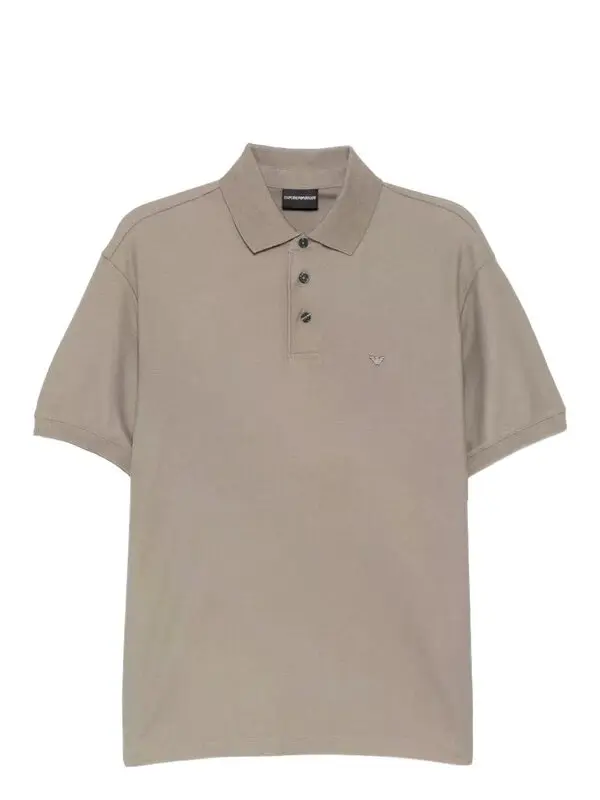 Emporio Armani Logo-embroidered Polo Shirt - Neutrals