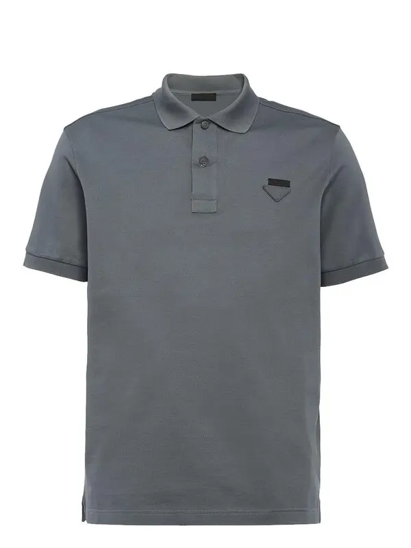 Prada Pique Polo Shirt - Grey