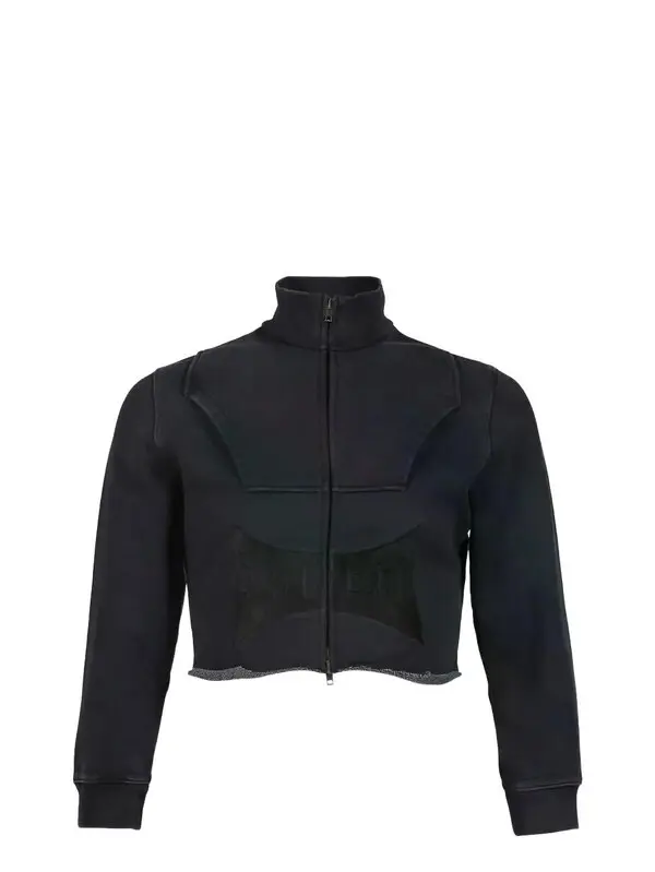 Vetements Cropped Zip Sweatshirt - Black