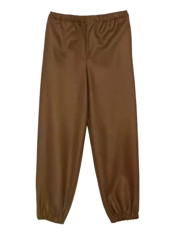 JIL SANDER Elasticated Wool Trousers - Brown