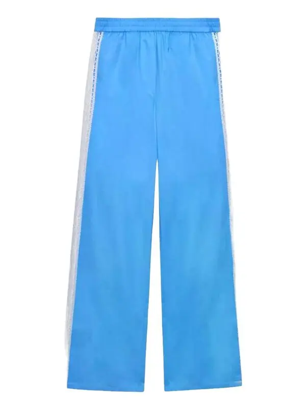 MSGM Lace Trim Trousers - Blue