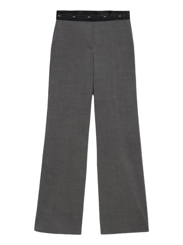 MSGM Wide-leg Waistband Trousers - Grey