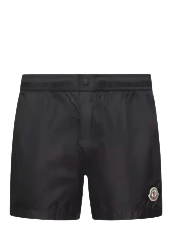 Moncler Logo-patch Swim Shorts - Black