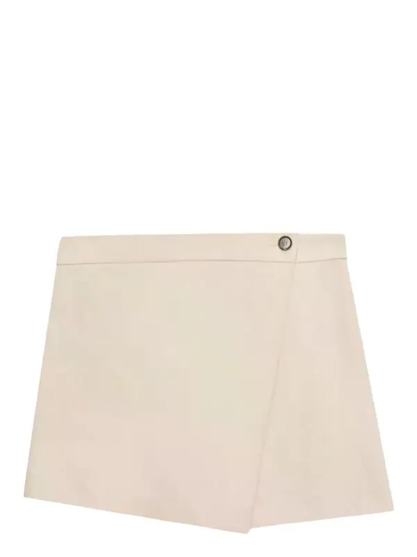 MSGM Asymmetric Button Detailed Shorts - Neutrals