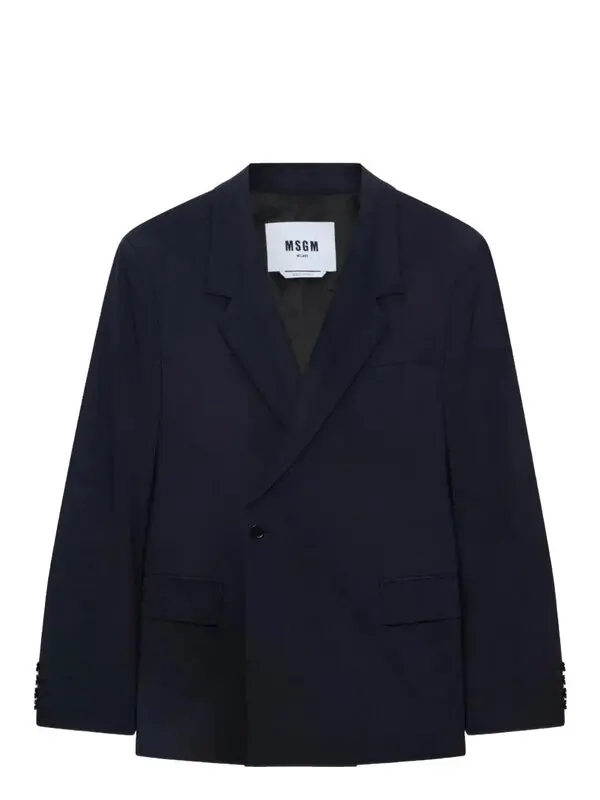 MSGM Notched-lapel Single-breasted Blazer - Blue
