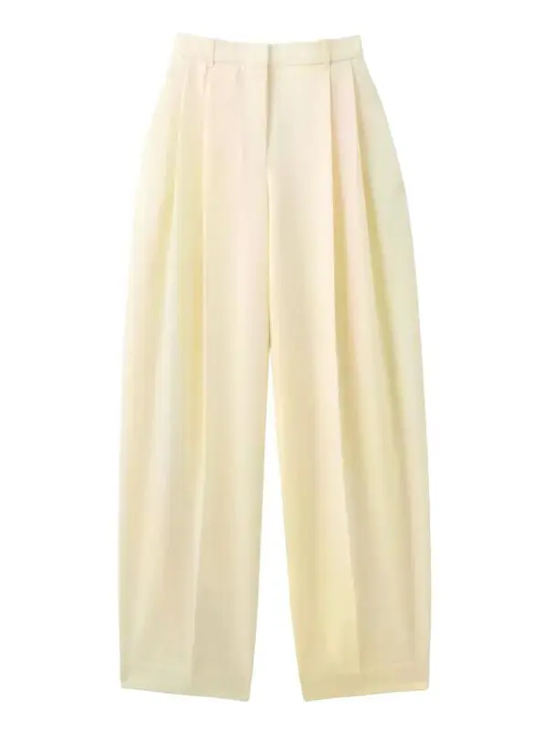 Jacquemus Pleated Palazzo Pants - Neutrals