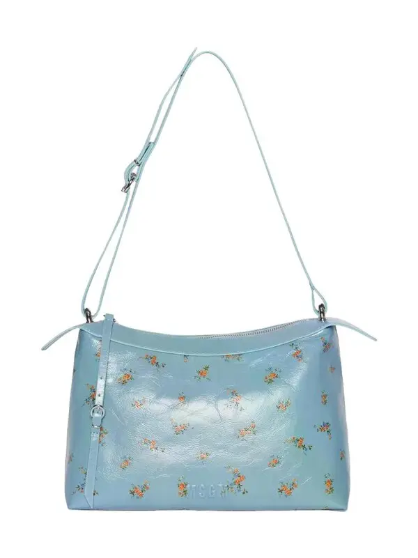 MSGM Floral-print Shoulder Bag - Blue