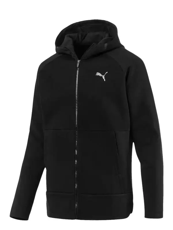 PUMA Hooded Zip-up T-shirt - Black