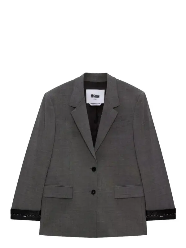 MSGM Single-breasted Blazer - Grey
