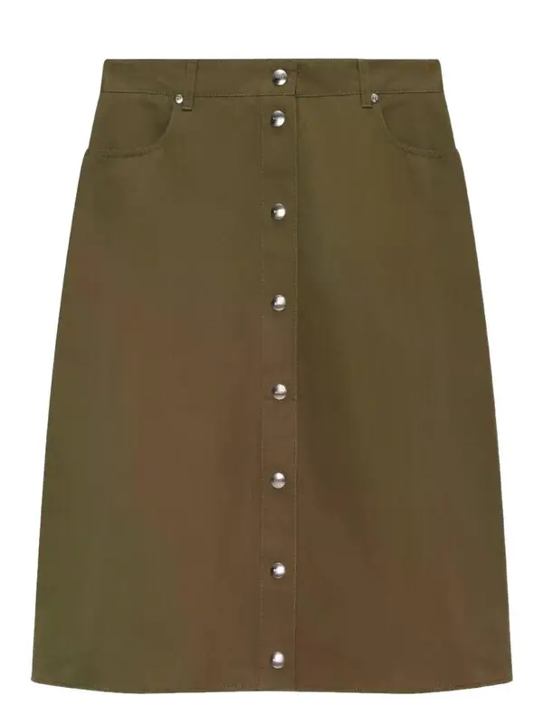 MSGM Buttoned A-line Midi Skirt - Green
