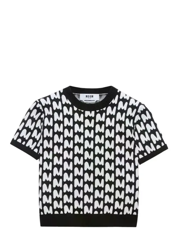 MSGM Patterned Short-sleeve T-shirt - Black