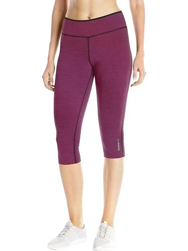 REEBOK Logo Cropped Leggings - Purple