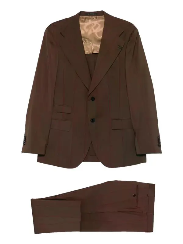 GABRIELE PASINI Striped Suit - Brown
