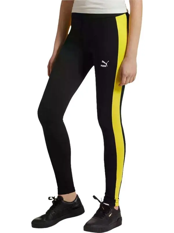 PUMA Logo Side-stripe Leggings - Black
