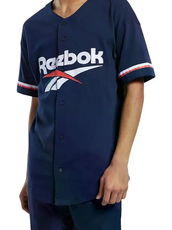 REEBOK Classics Baseball V-neck T-shirt - Blue