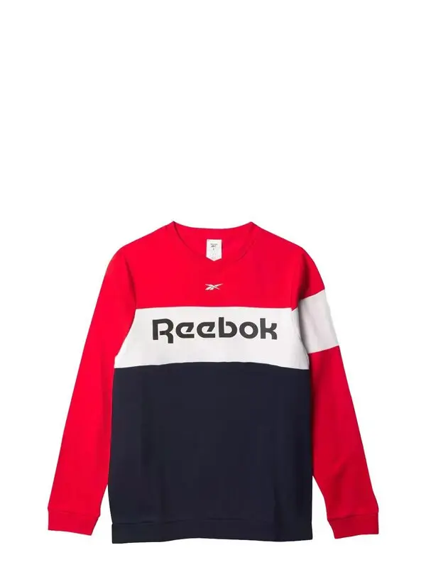 REEBOK Colourblock Crew-neck Sweatshirt - Red