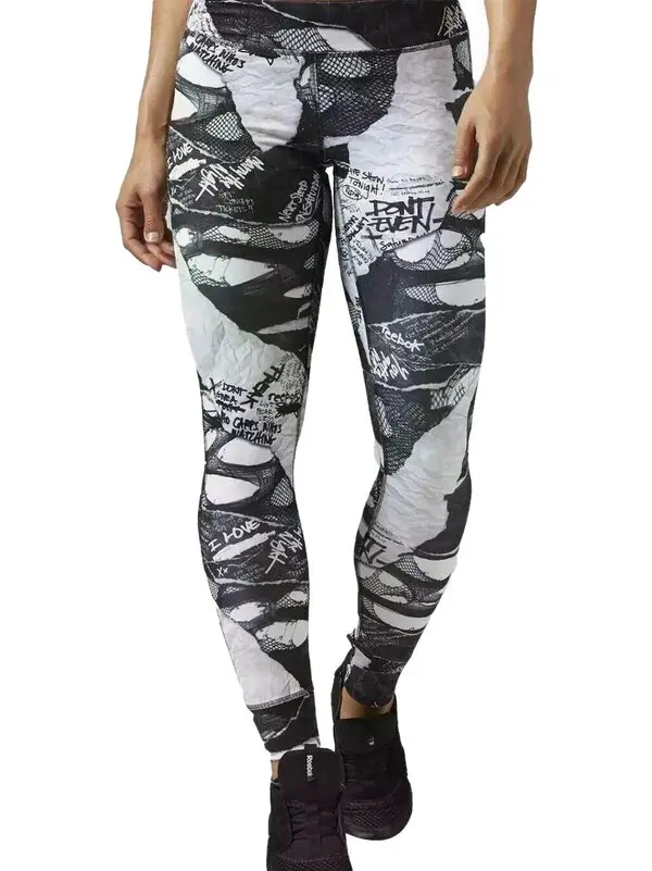REEBOK Dance Shredded Punk Leggings - Black