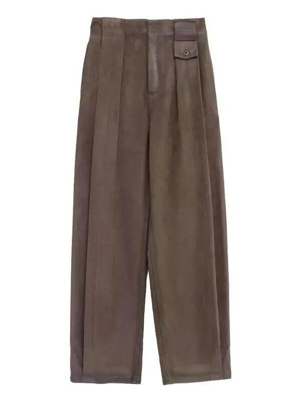 Loewe Button Pleated Trousers - Brown
