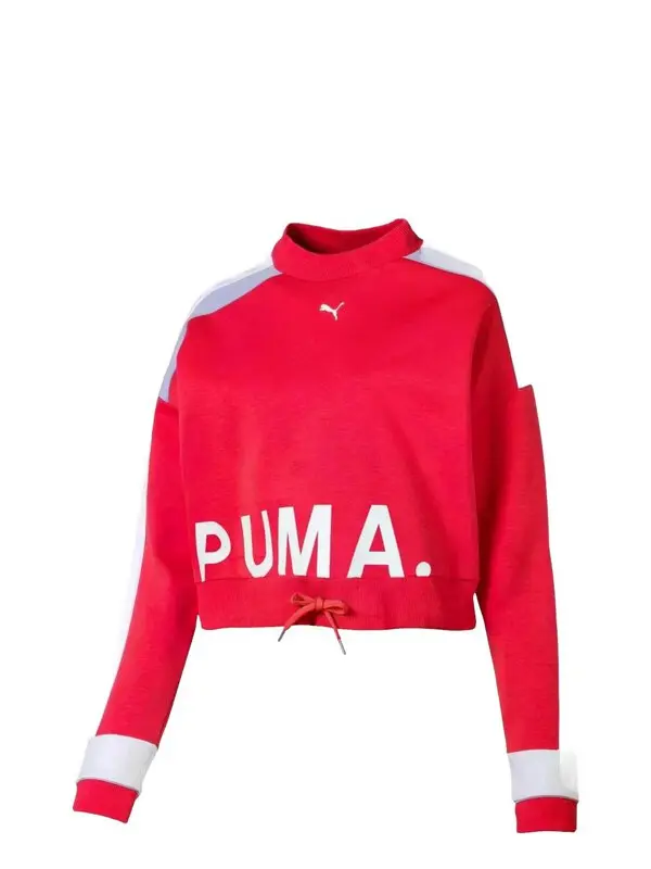 PUMA Colourblock Chase Crop Top - Red