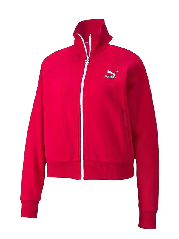 PUMA Stripe-detail Zip-fastening Sweatshirt - Red