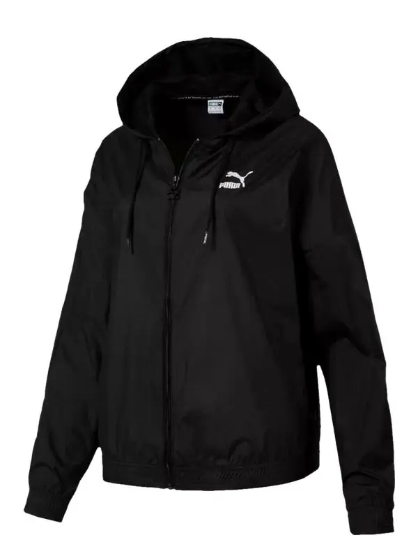 PUMA Classics Hooded Windbreaker Jacket - Black