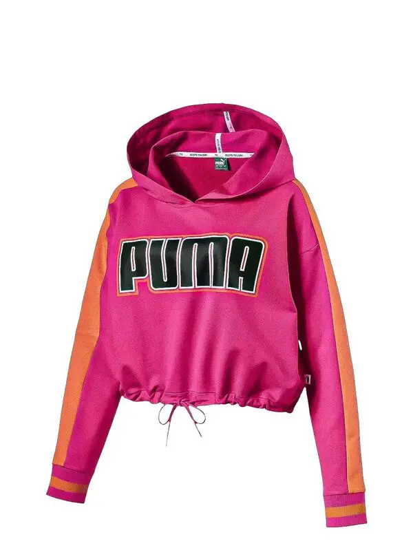 PUMA Cropped Logo Hoodie - Pink