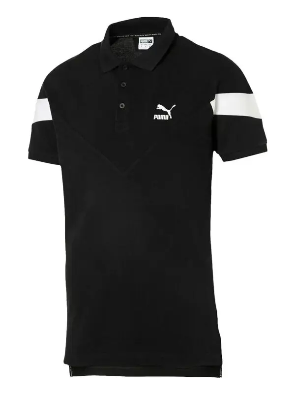 PUMA Iconic Mcs Stripes To Sleeves Polo Shirt - Black