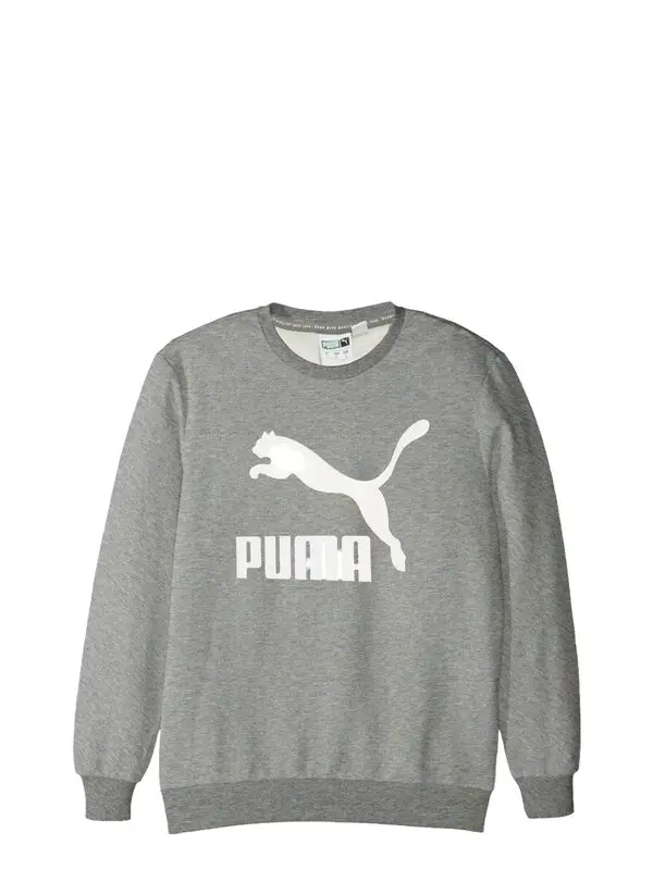 PUMA Logo-print Crew-neck Sweatshirt - Grey