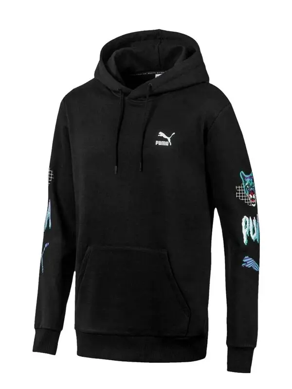 PUMA Graphic Print Hoodie - Black