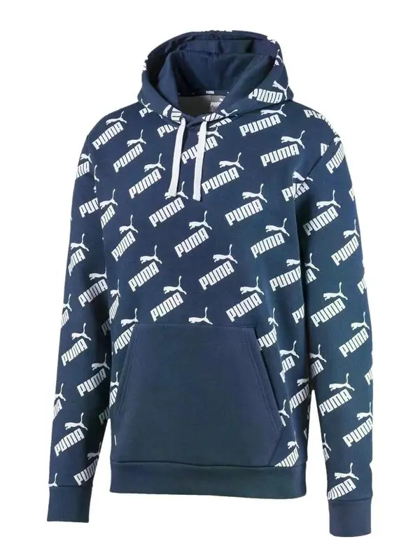 PUMA Amplified Logo-print Hoodie - Blue