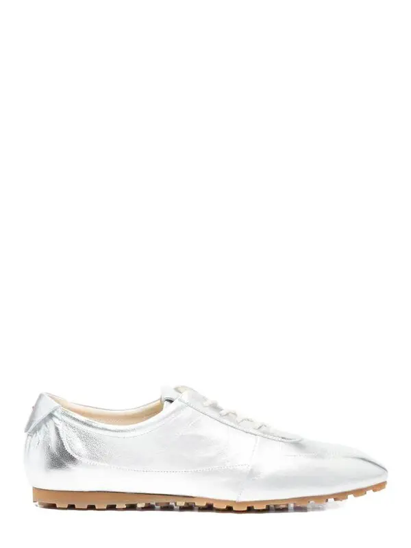 AeydĒ Uma Laminated Leather Sneakers - Silver