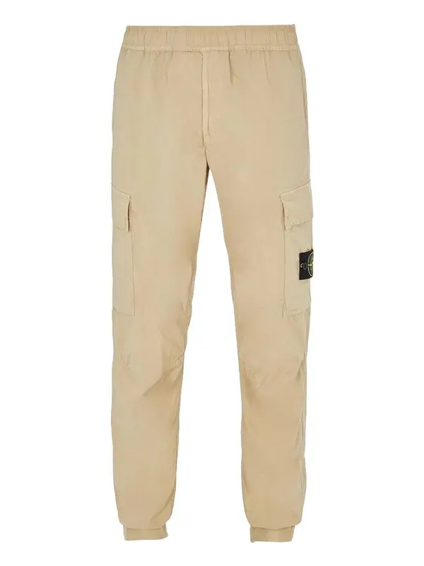 Stone Island 31303 Stretch Cotton Tela 'paracadute' Garment Dyed Cargo Pants - Beige