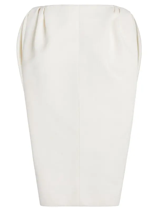 Balenciaga Compact Wool-blend Mini Dress With Sculptural Volume - Ivory