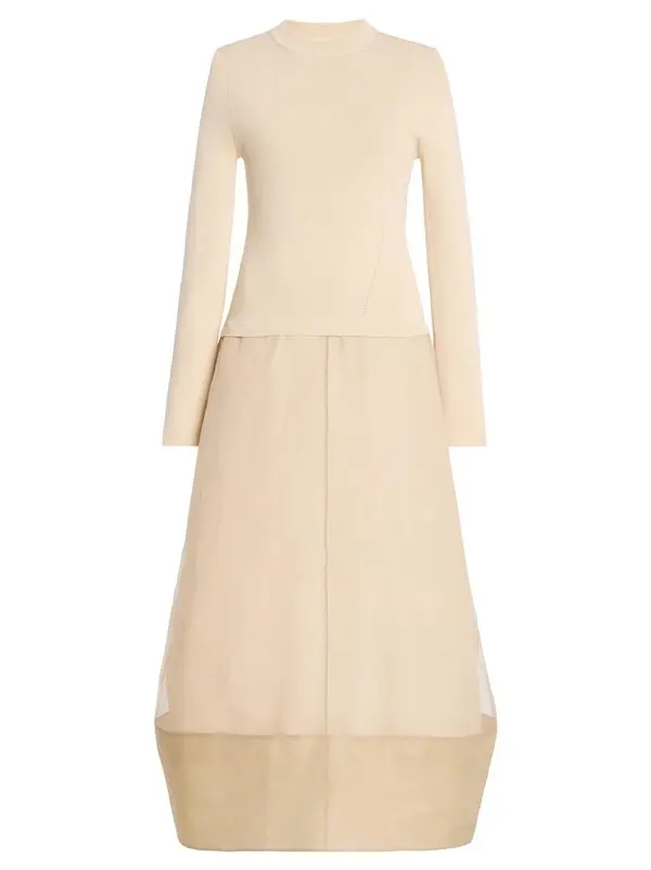 Simkhai Maril Textile-blocked Midi Dress - Tan