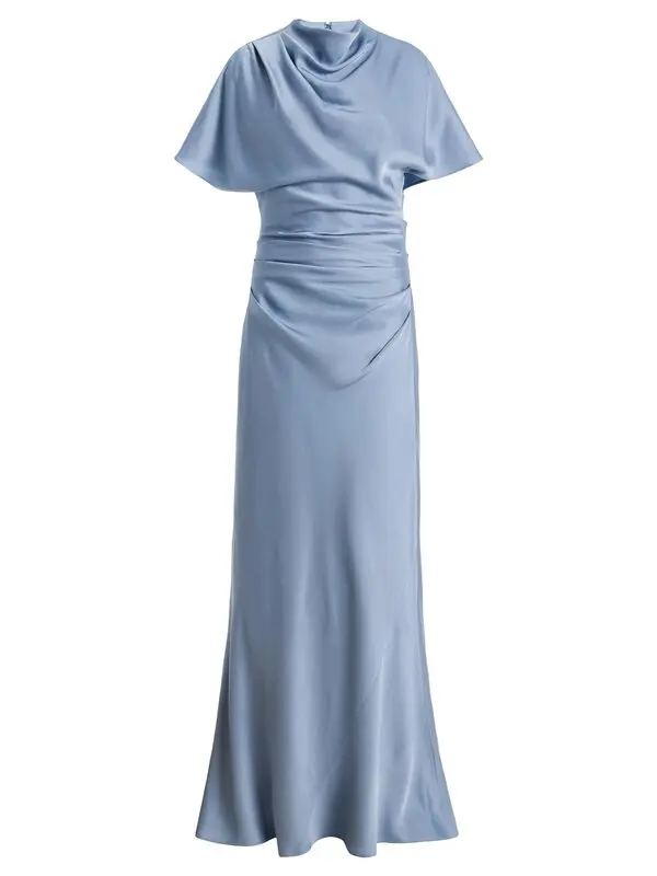 Simkhai Annibelis Draped Satin Gown - Light Blue