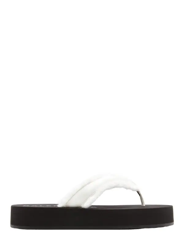 Balenciaga Silk-trimmed Platform Flip Flop - Black/white