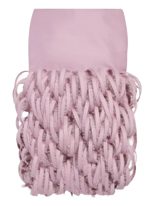 Balenciaga Feather-embroidered Midi Skirt - Light Pink
