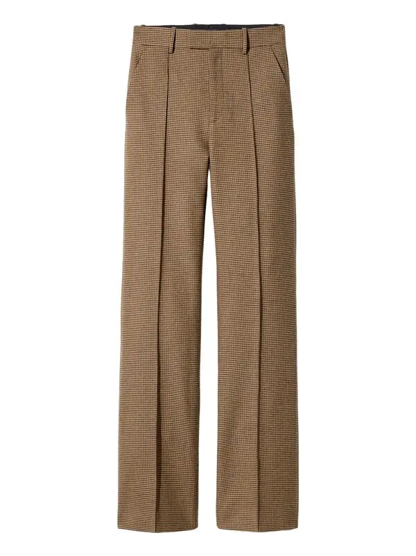 NILI LOTAN Etoile Wool Flared Pants - Brown