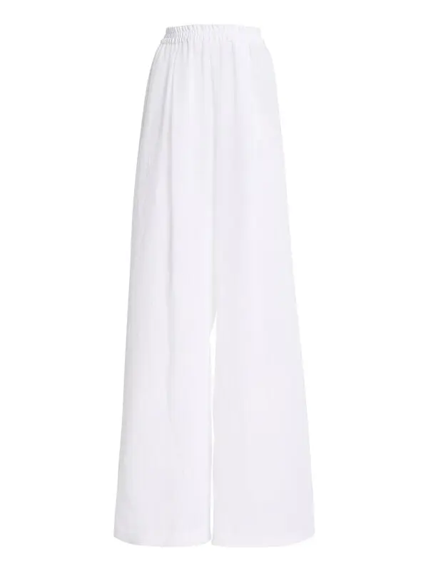 Michael Kors Linen Crepe Wide-leg Pants - White