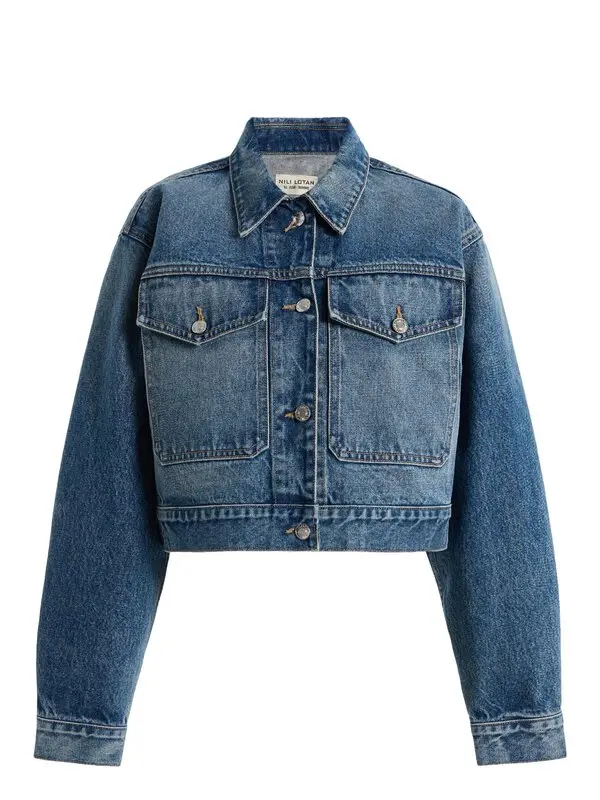 NILI LOTAN Clement Denim Jacket - Medium Wash