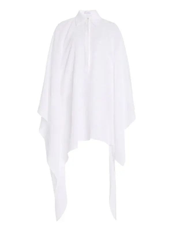 Michael Kors Asymmetric Linen Crepe Caftan - White