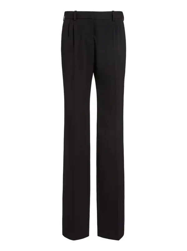 Balenciaga Stretch Wool Twill Straight-leg Pants - Black
