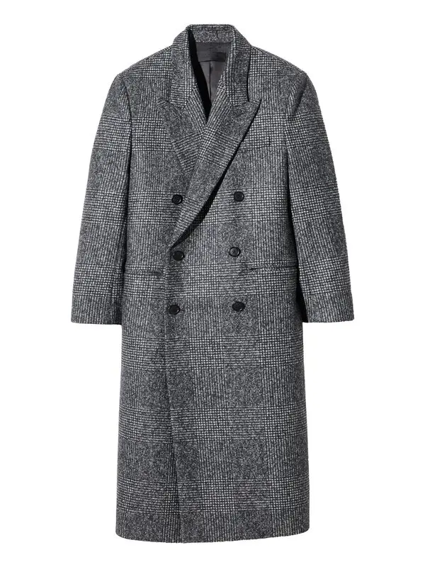 NILI LOTAN Edmont Wool-blend Long Coat - Black/white